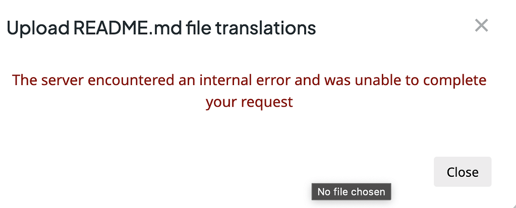 The server encountered an internal error and was unable to complete ...
