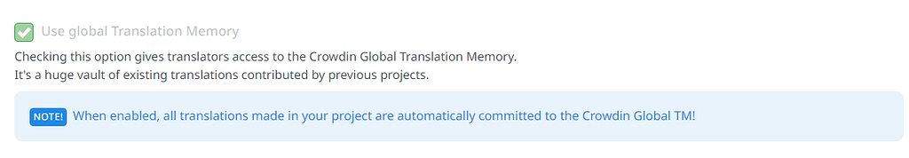How to disable global translation memory? - Crowdin Issues - Crowdin Community